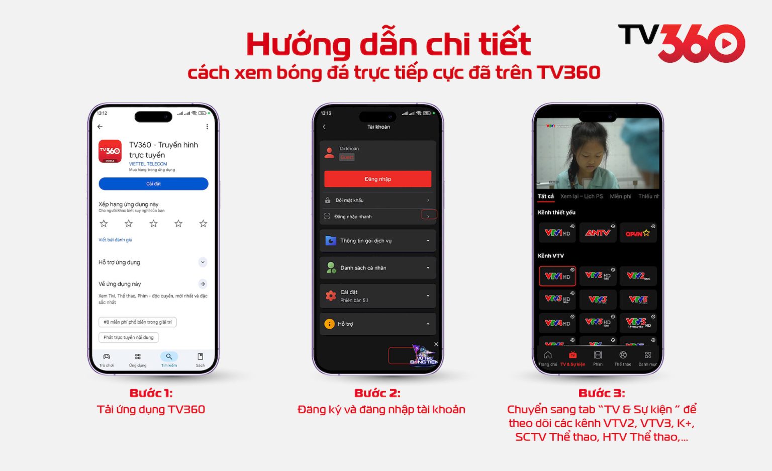 Hướng dẫn chi tiết cách xem bóng đá trực tiếp cực đã trên TV360
